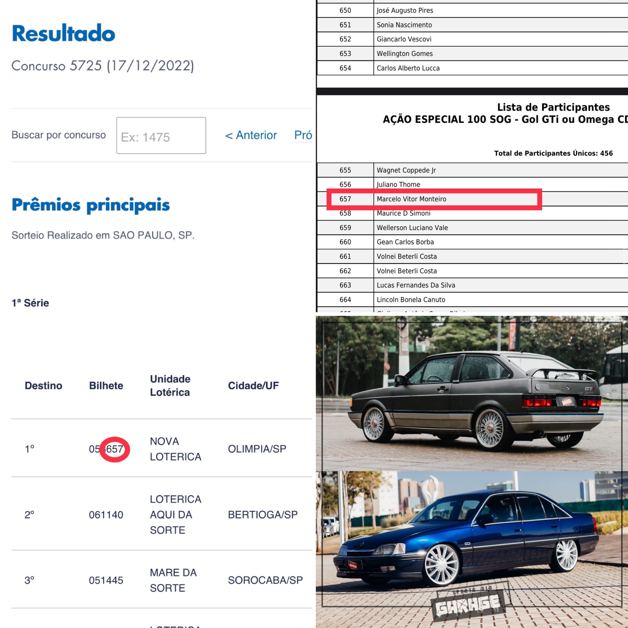 Sports Old Garage - A??O ESPECIAL 100 SOG - Gol GTi ou Omega CD ou PIX ...