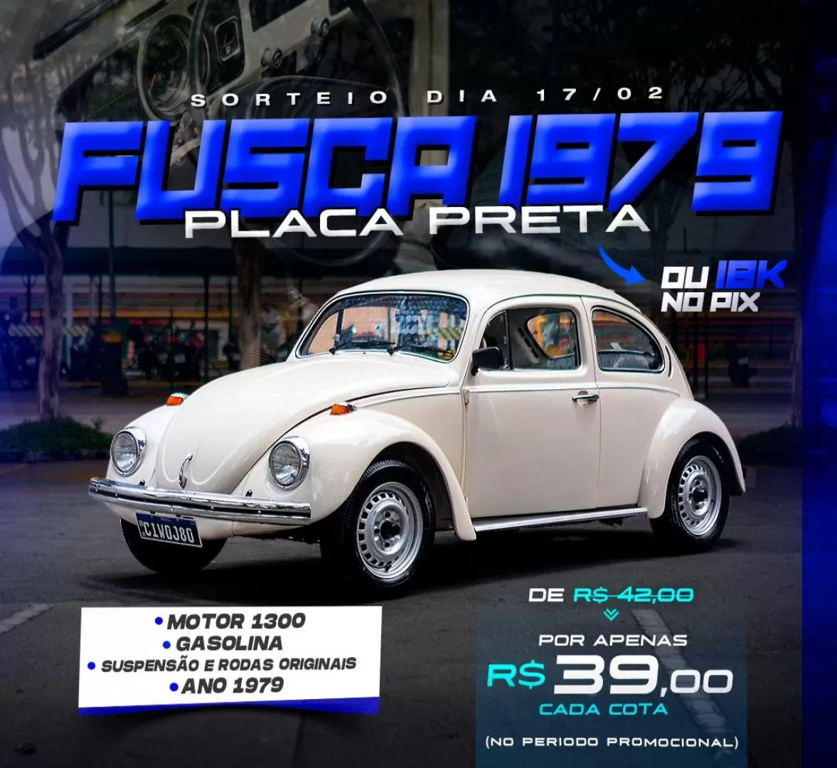 Stock Clássicos - FUSCA 1979 OU 18K PLPRETA-VOC? ESCOLHE SEU N?MERO - O ...