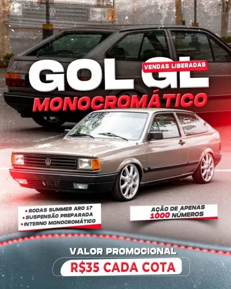 Stock Clássicos - GOL GL MONOCROM?TICO - VOC? ESCOLHE SEUS N?MEROS ...